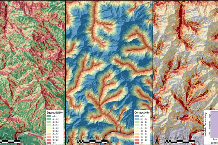 Applications of shallow landslide susceptibility and connectivity ...